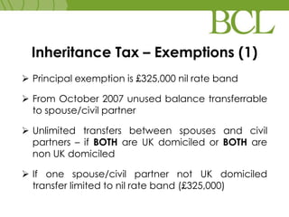 Inheritance Tax - Overview & Recent Developments | PPTX
