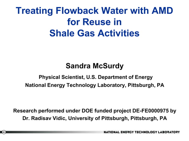 Treating Flowback Water with Acid Mine Drainage (AMD) for Reuse in ...