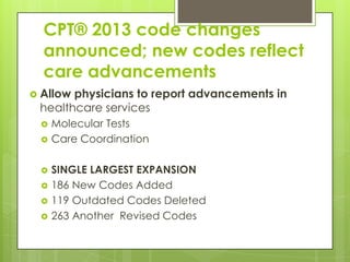 2013 CPT Coding Update! | PPTX