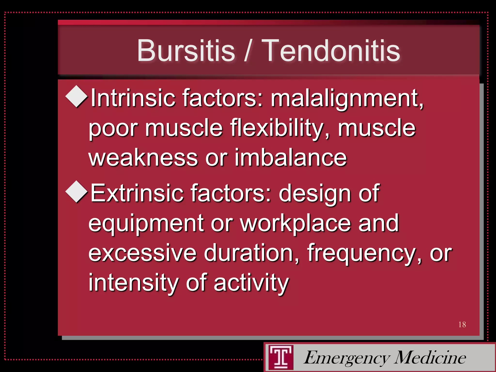 GEMC- Bursitis, Tendonitis, Fibromyalgia, and RSD- Resident Training | PDF