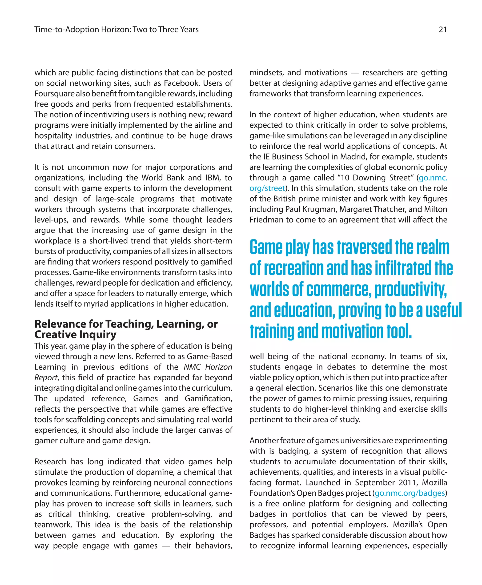 Games & gamification: 2013 Horizon HE | PDF