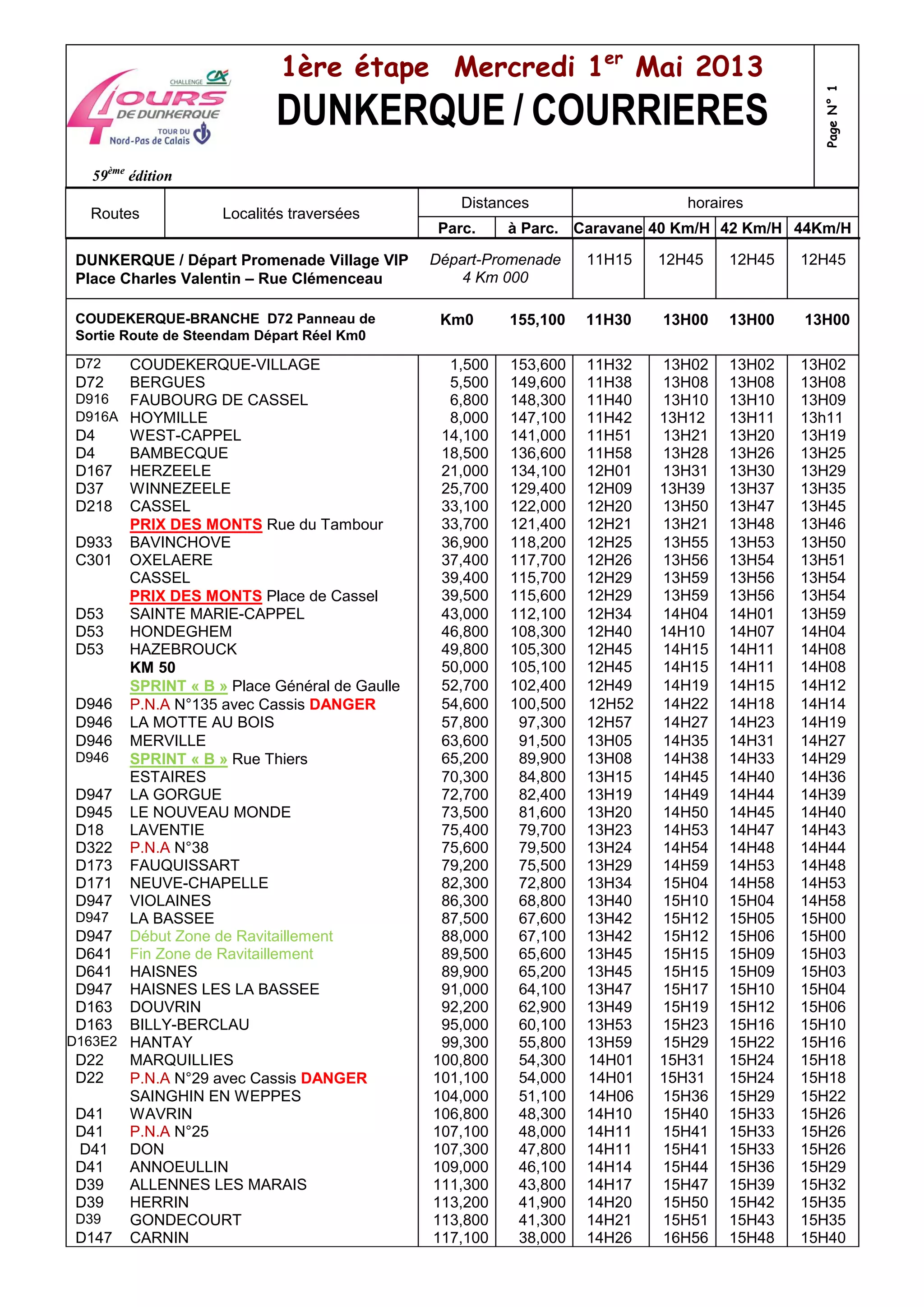 2013 itineraire-horaire-1 | PDF