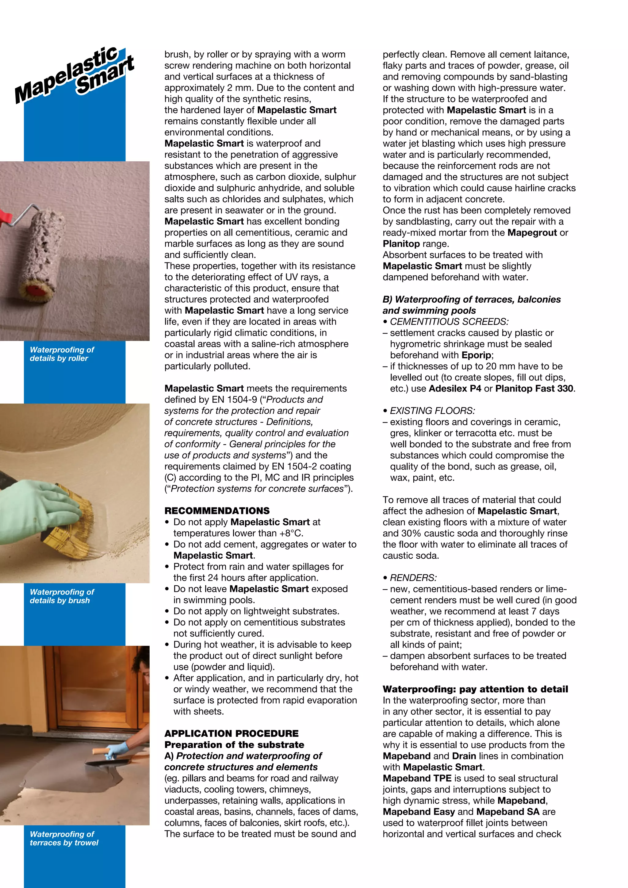 Technical Data Sheet of Mapelastic Smart by Mapei | PDF