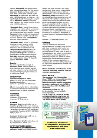 Technical Data Sheet of Mapelastic Smart by Mapei | PDF