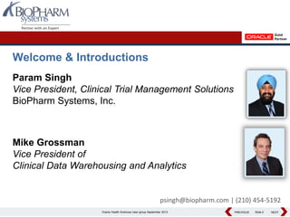 2013 OHSUG - Benefits of Out-of-the-Box-CDA for Siebel Clinical | PPT
