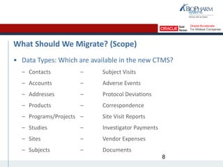 2013 OHSUG - The Ins and Outs of CTMS Data Migration | PPT