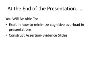 PowerPoint Supported by the Science of Learning: Using the Assertion ...