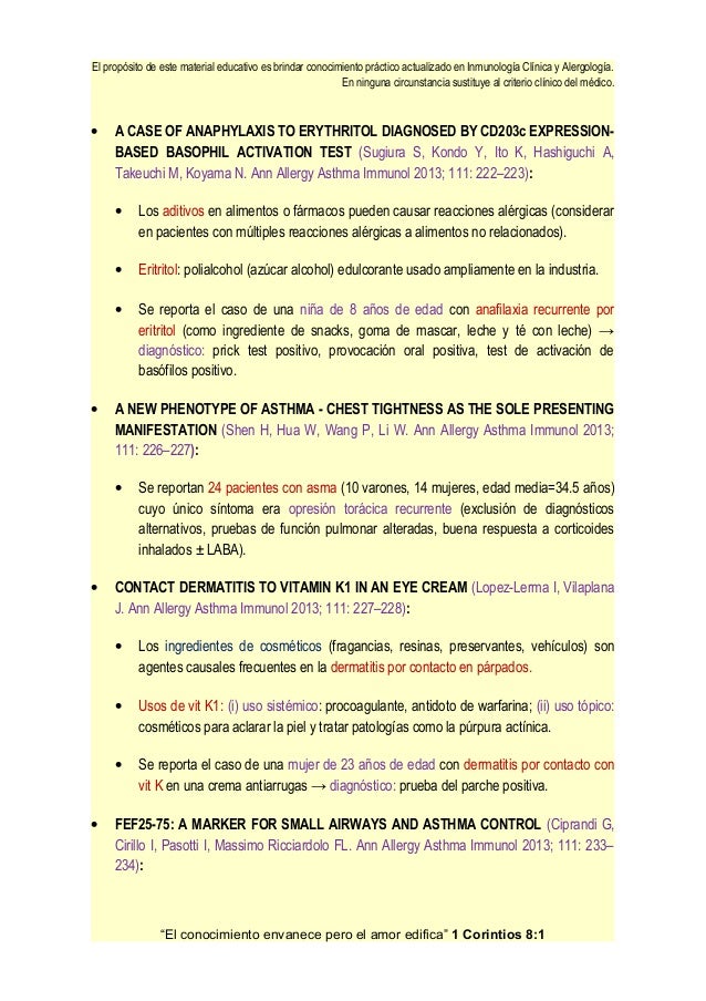 Perlas En Alergia E Inmunología Septiembre 2013