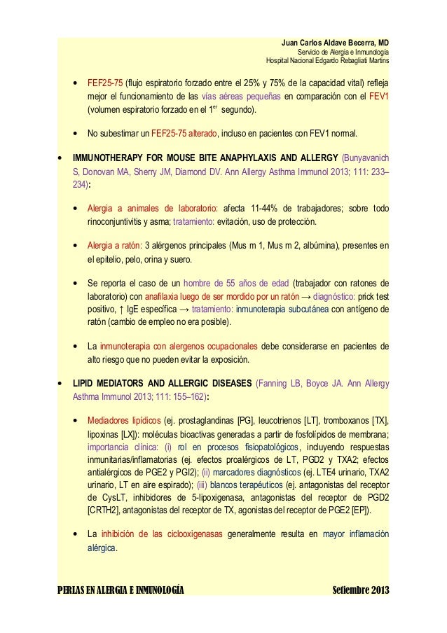 Perlas En Alergia E Inmunología Septiembre 2013