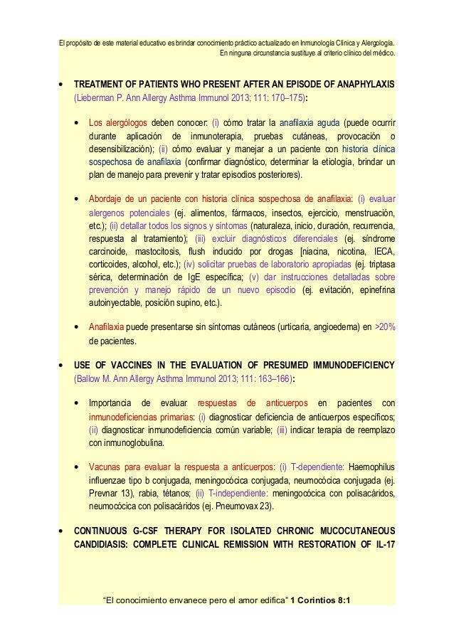 Perlas En Alergia E Inmunología Septiembre 2013