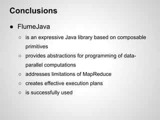 FlumeJava: Easy, Efficient Data-Parallel Pipelines | PPT
