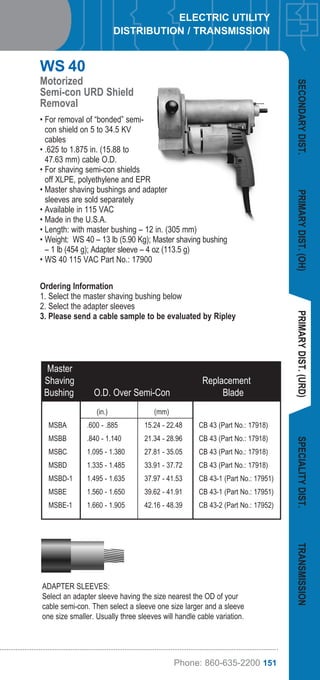 Utility Tool - LV HV Cable Jointing, Cable Preparation & Overhead Line ...