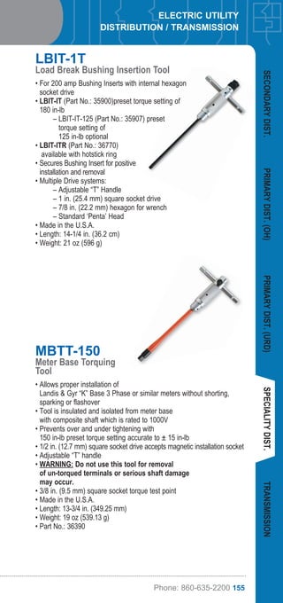 Utility Tool - LV HV Cable Jointing, Cable Preparation & Overhead Line ...
