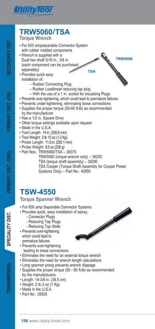Utility Tool - LV HV Cable Jointing, Cable Preparation & Overhead Line ...