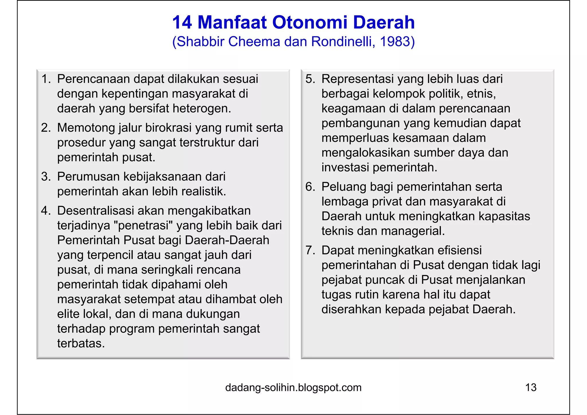 Desentralisasi dan Otonomi Daerah di Indonesia | PDF