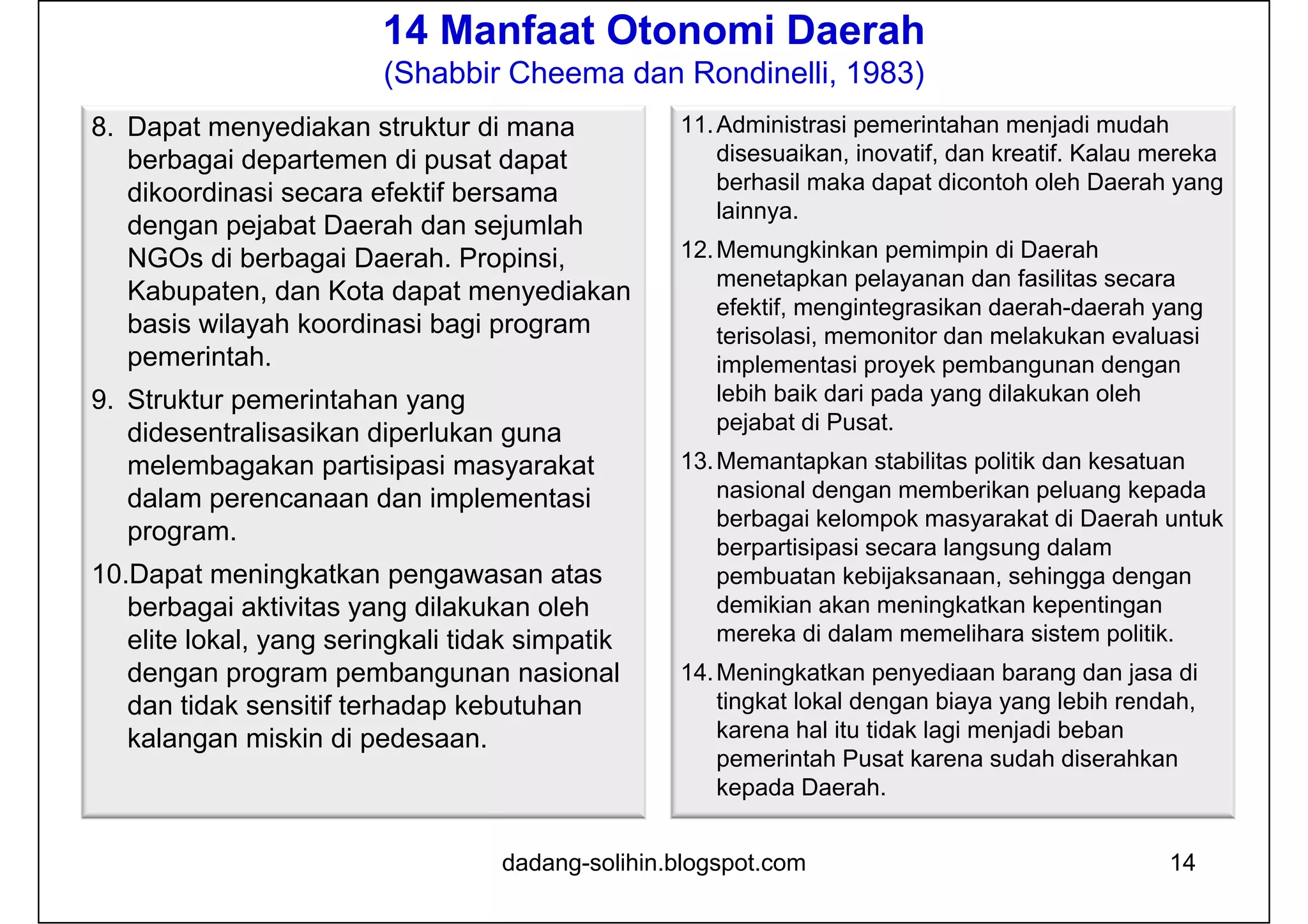 Desentralisasi dan Otonomi Daerah di Indonesia | PDF