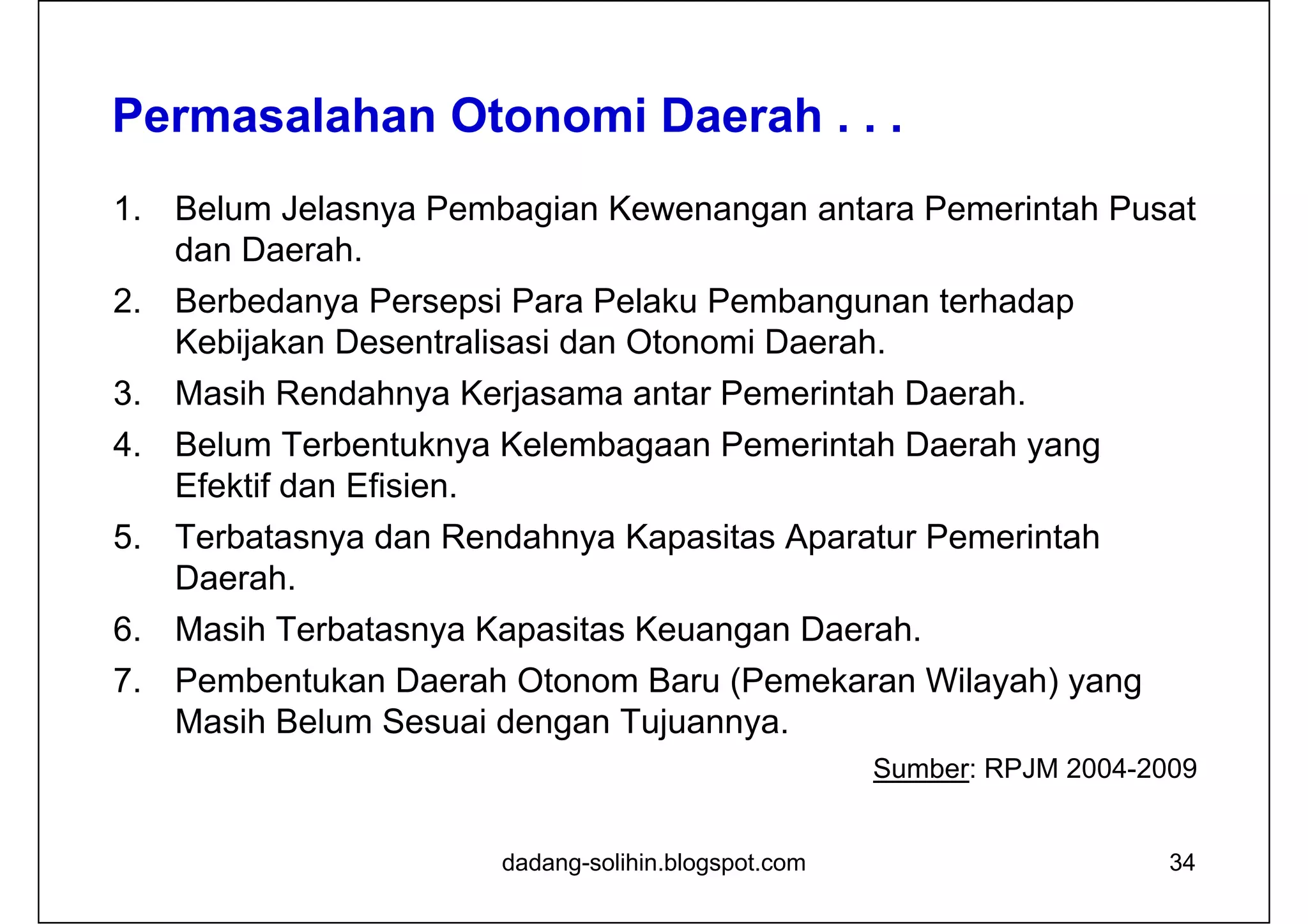 Desentralisasi dan Otonomi Daerah di Indonesia | PDF