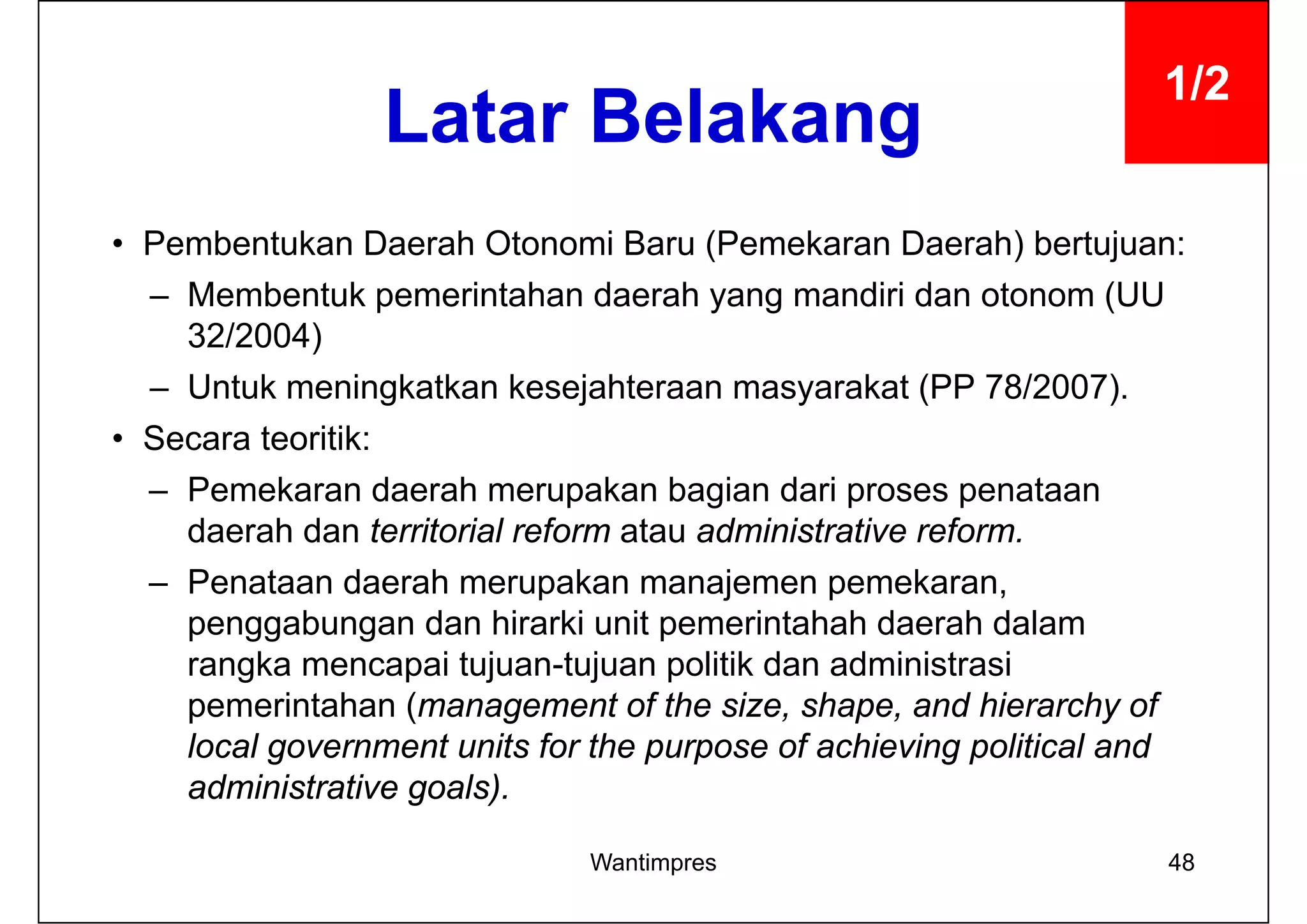 Desentralisasi dan Otonomi Daerah di Indonesia | PDF