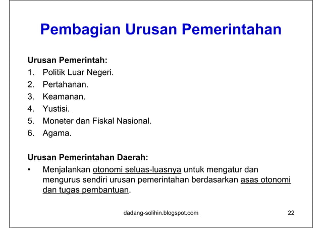 Desentralisasi dan Otonomi Daerah di Indonesia | PDF