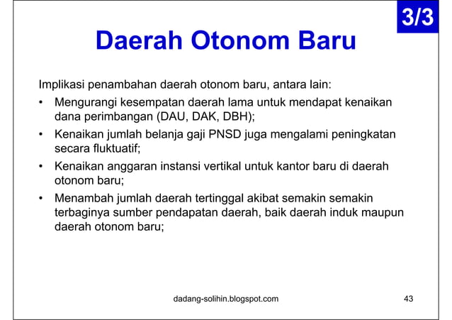 Desentralisasi dan Otonomi Daerah di Indonesia | PDF