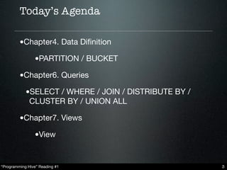 "Programming Hive" Reading #1 | PDF