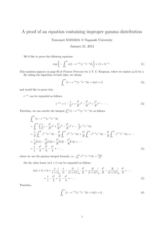 A proof of an equation containing improper gamma distribution | PDF ...