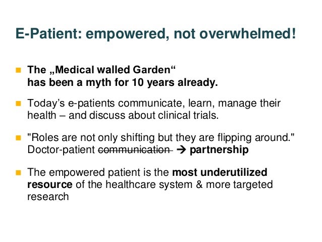 The e-patient: empowered or overwhelmed? Patient's perspective on new…