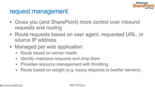 Richmond SharePoint User Group - SharePoint 2013 a Brief Capability Overview | PPT