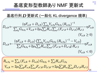 基底変形型教師ありNMFによる実楽器信号分離 (in Japanese) | PPTX | Digital Audio | Computer Software and Applications