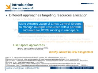 Exploiting Linux Control Groups for Effective Run-time Resource Management | PPT