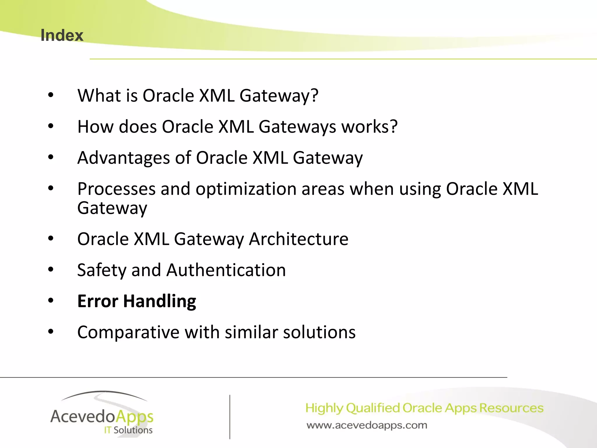 Product Analysis Oracle XML Gateway | PDF