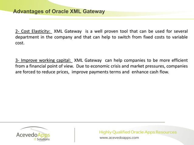 Product Analysis Oracle Xml Gateway