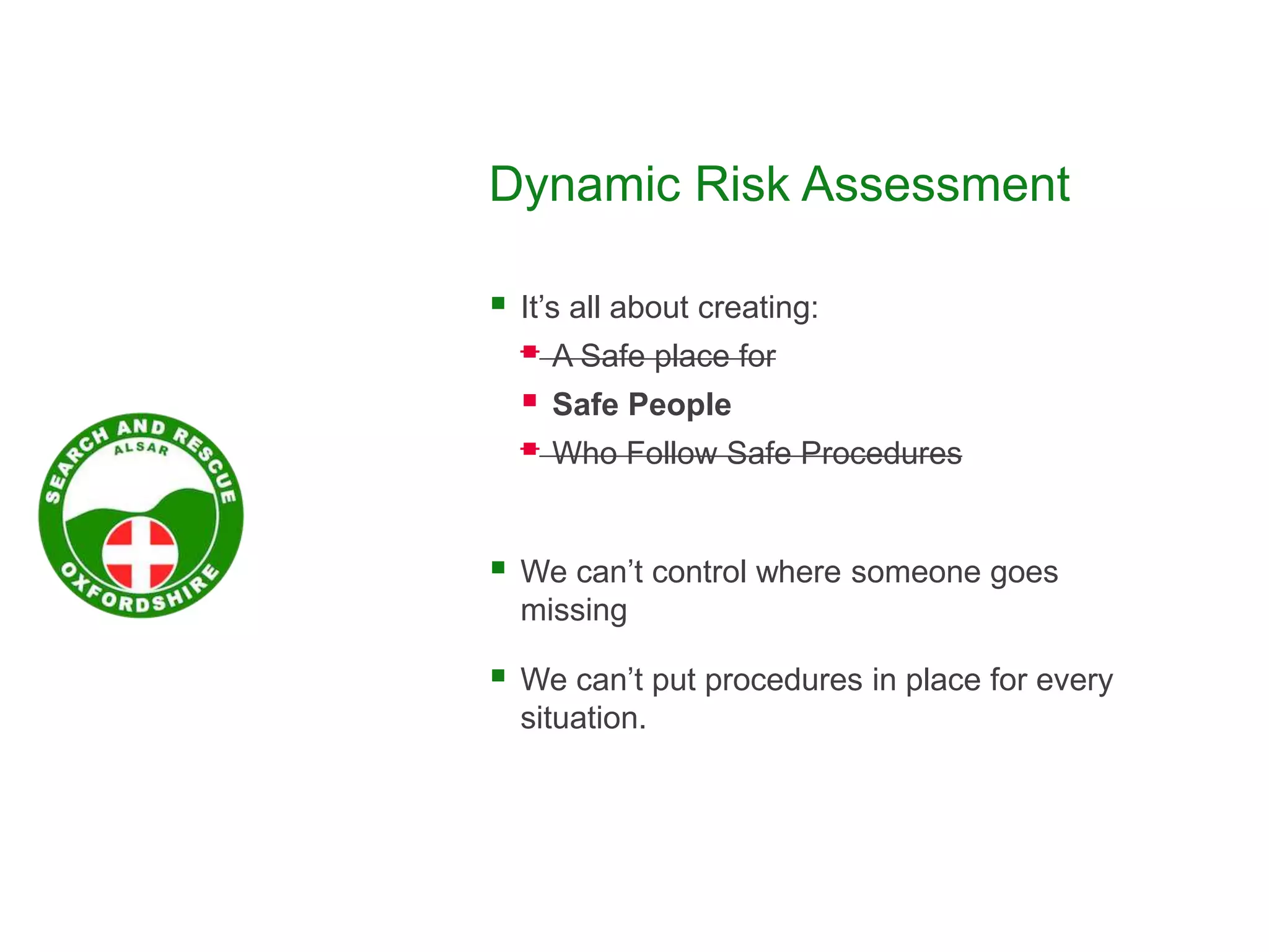 Dynamic Risk Assessment, March 2013 | PPTX
