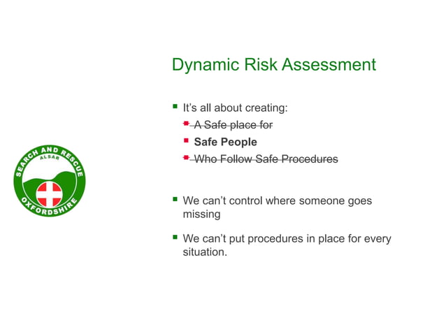 Dynamic Risk Assessment, March 2013 | PPTX