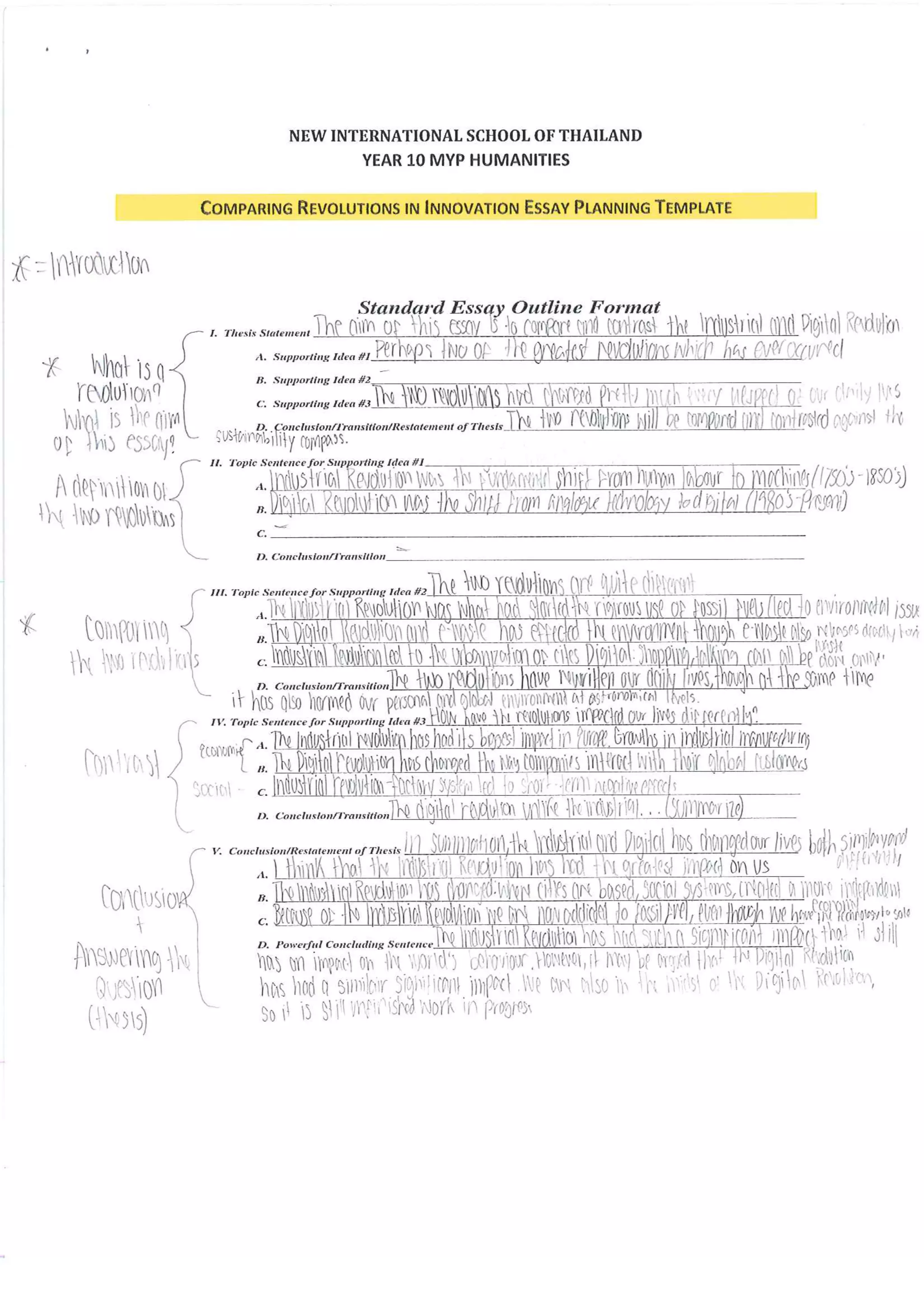 Comparing Revolutions in Innovations: Venn Diagram and Essay Planning ...
