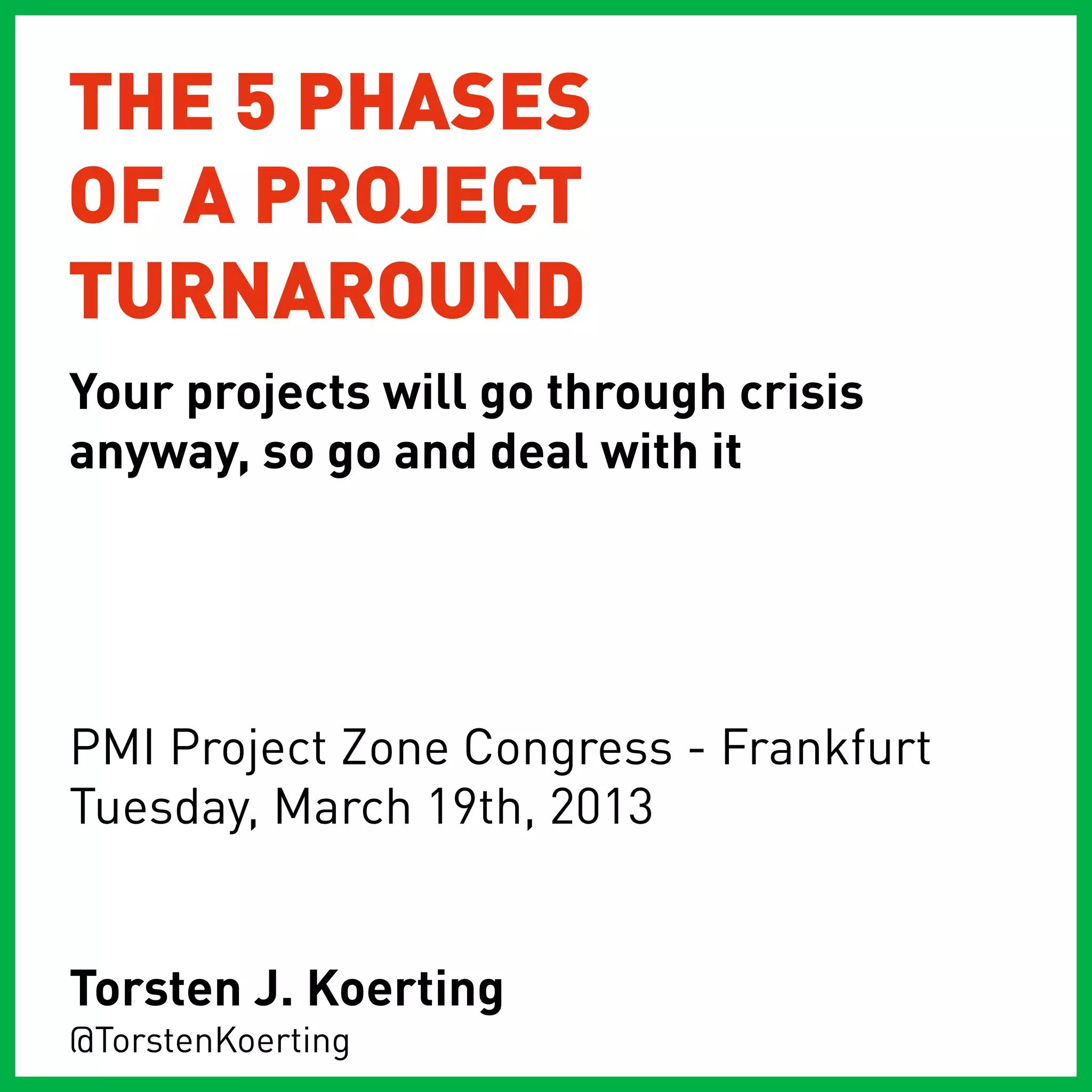 5 Phases of a Project Turnaround | PDF