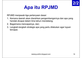 Memahami Rencana Pembangunan Jangka Menengah Daerah | PDF