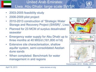 R. Klingbeil, 2013: Managed Aquifer Recharge - MAR and Aquifer Storage ...