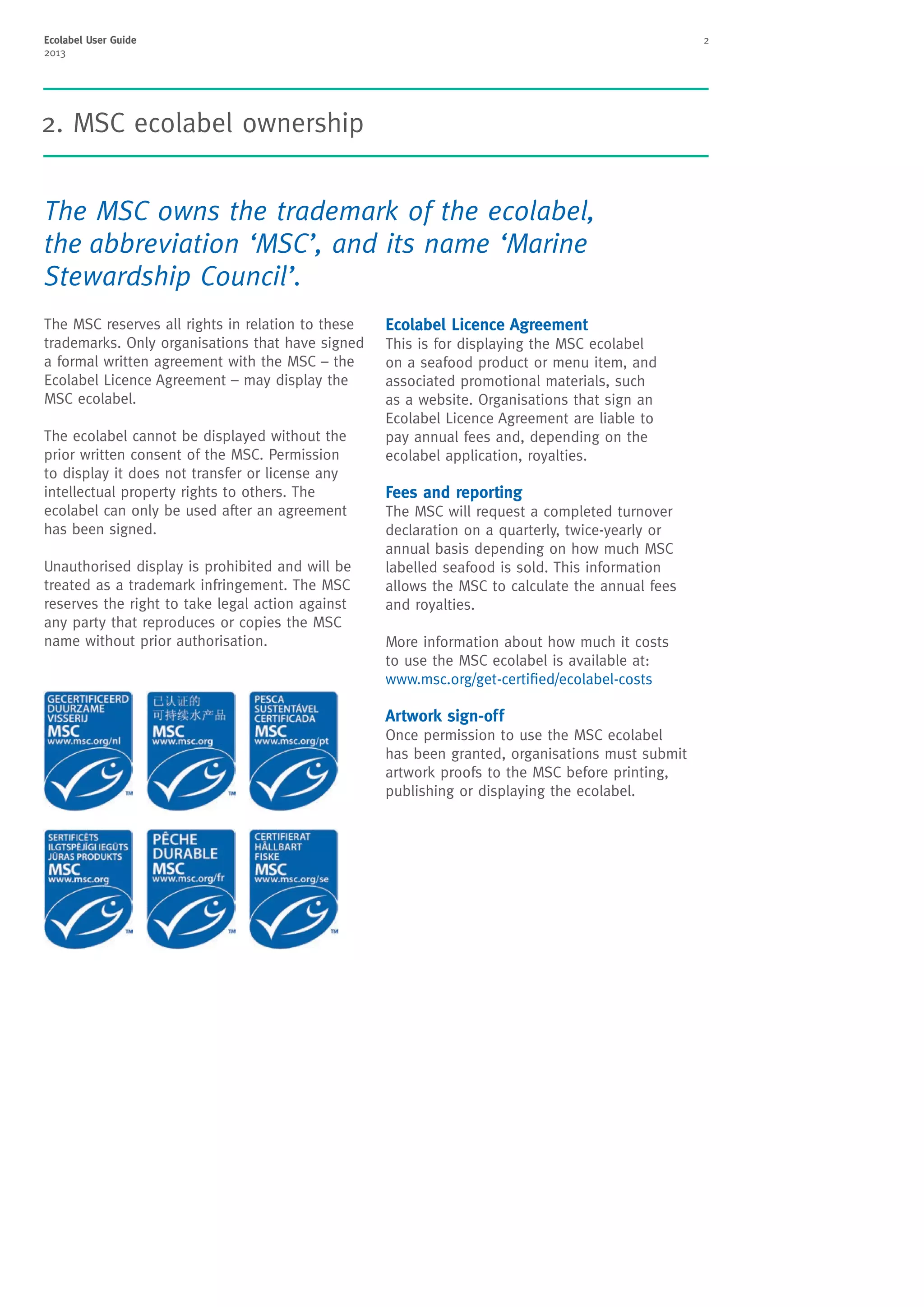 MSC ecolabel user guide | PDF