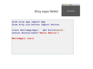 Developing apps with Kivy | ODP