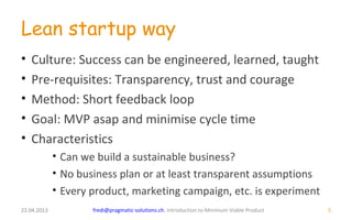 Lean Startup Zurich- MVPS | PPT | Startups | Business