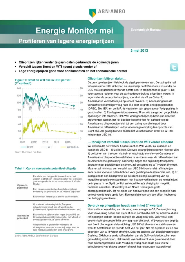 Economisch Bureau Energie Monitor mei | PDF