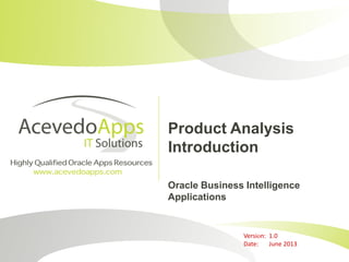 Product Analysis Oracle BI Applications Introduction | PPT
