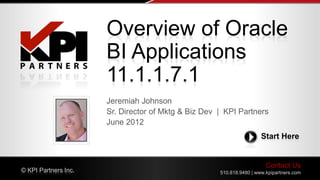 Overview of Oracle Business Intelligence Applications 11.1.1.7.1 | PPT | Free Download