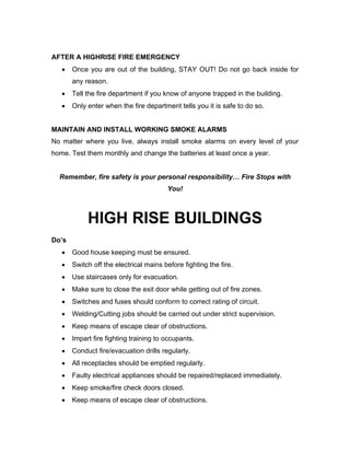 2013 06 04 highrise buildings fire safety - apfes | PDF