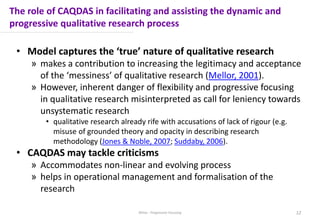 Progressive focusing and trustworthiness in qualitative research: The enabling role of computer ...