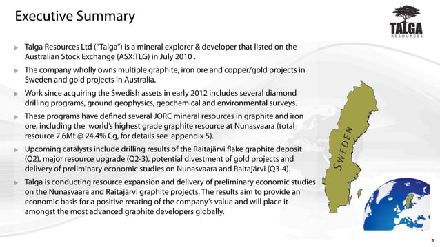 Graphite Projects in Sweden Talga Presentation June 2013 | PPT