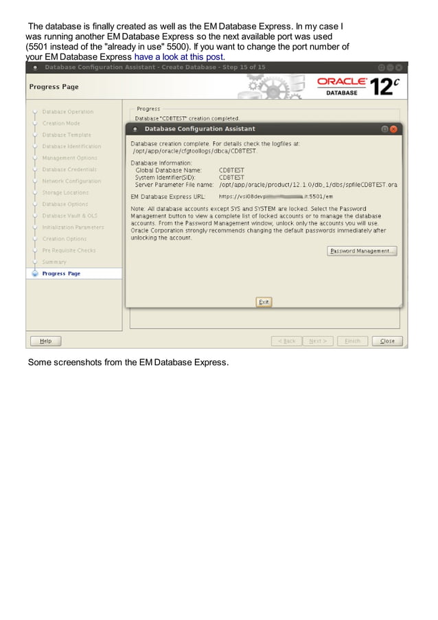 Installing Oracle Database 12c As Container Database With Three Pluggable Databases Ppt