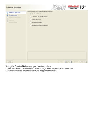 Installing oracle database 12c as container database with three ...