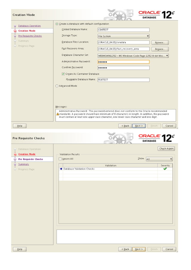 Installing Oracle Database 12c As Container Database With Three Pluggable Databases Ppt
